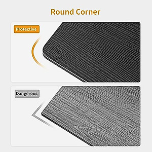 CubiCubi Computer Desk, 32 inch Home Office Writing Study Desks with Arc Corner, Small PC Table with Cable Hole, Black