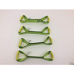 8 Point Kit 18' Heavy Duty TECNIC Strap Kit for Rollback/Flatbed Tie Downs with 12" Chain Tail