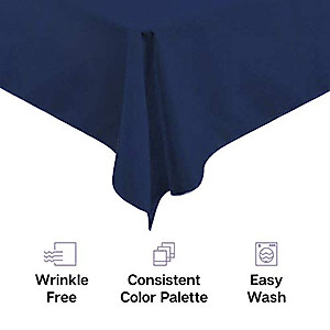 Gee Di Moda Rectangle Tablecloth - 70 x 120 Inch | White Rectangular Table Cloth in Washable Polyester | Great for Buffet Table, Parties, Holiday Dinner, Wedding & Baby Shower