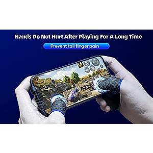 20 Pieces Silver Fiber Gaming Finger Sleeves,Mobile Game Controller Grip Finger Seamless Touchscreen Thumb Cover Thumb Finger Sleeve for PUBG, League of Legend, Rules of Survival, Knives Out, Fortnine