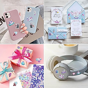 3D Puffy Unicorn Stickers for Girls Kids | Cute Sparkle Rainbow Stars Moons Clouds Candy Stickers for Phone Cases, Laptops, Party Favors | 4 Sheets.