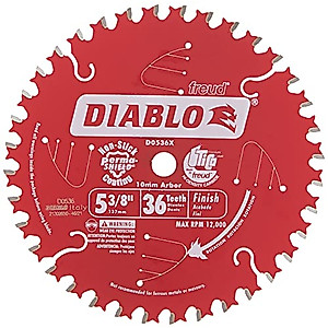 Freud D0536X Diablo 5-3/8-Inch 36 Tooth ATB Finish Cordless Trim Saw Blade