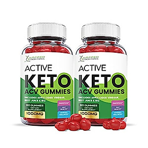 Justified Laboratories (2 Pack) Active Keto ACV Gummies 1000MG with Pomegranate Juice Beet Root B12 120 Gummys