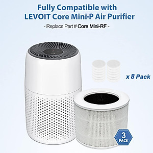 3Pack Core Mini Replacement Filter Compatible with LEVOIT Core Mini Air Purifier,Core Mini-P,3-in-1 High Efficiency Filter, Mini-RF Filter with Activated Carbon,Part #Core Mini-RF Filter Replacement