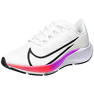 NIKE Women's Race Running Shoe, White Flash Crimson Hyper Violet Spruce Aura Vapor Green Black, 8.5