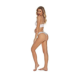 Jaywan Seamless Thongs Underwear for Women Breathable Stretch Thong Panties No Show Thong 6 Pack S-XL