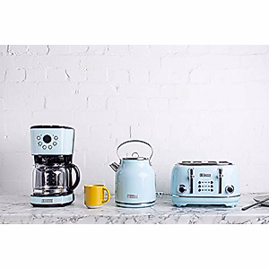 HADEN 75032 Heritage Innovative 12 Cup Capacity Programmable Vintage Retro Home Countertop Coffee Maker Machine with Glass Carafe, Turquoise Blue