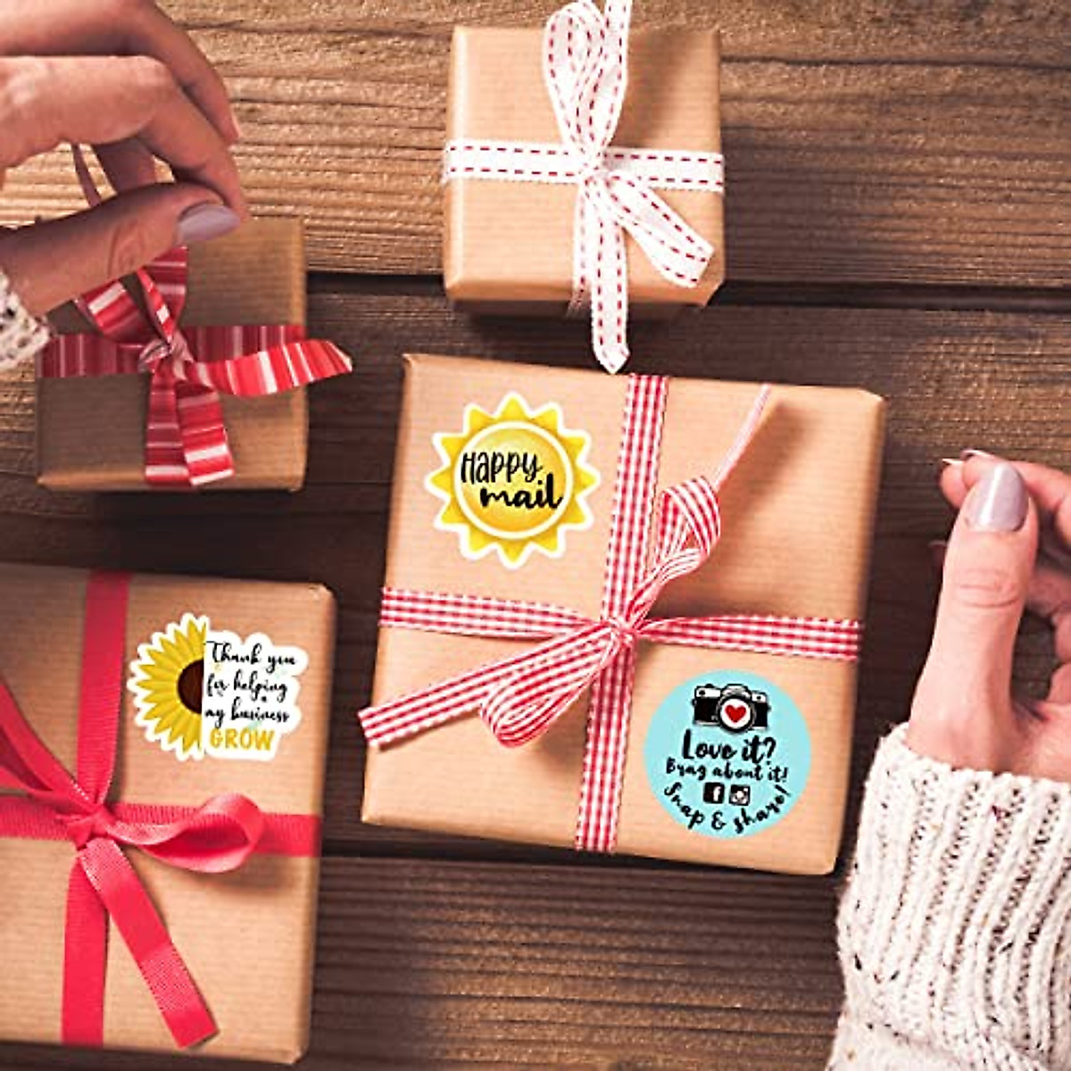 Happy Mail Sun Stickers,Thank You Stickers,Handmade Stickers,Small Shop Stickers,Envelopes Stickers for Small Business, Online Retailers,Handmade Goods,500 Labels Per Roll