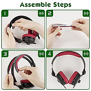 Geekria Protein Leather Headband Pad Compatible with Sennheiser hd25 hd25 II HD25 Plus HD25 Special Edition, Headphones Replacement Band, Headset Head Cushion Cover Repair Part (Red 2Pack)