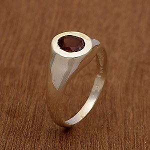 Shine Jewel Red Blood Garnet Solitaire Ring 925 Sterling Silver Dainty Stacking Ring (8)