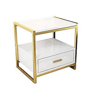 SJYDQ Nordic Nightstand Wooden Side Tables Bedroom Bedside Table with Drawer Bedroom Furniture Tea Table