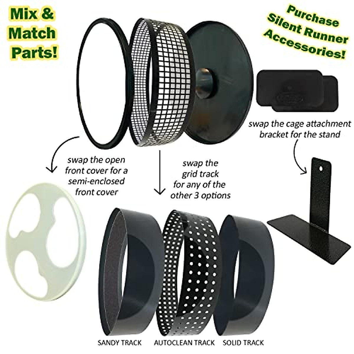 Silent Runner Pro Wheel (Black with Cage Attachment)