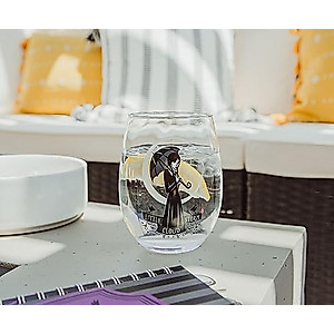 Addams Family Wednesday "Little Storm Cloud" Stemless Wine Glass, Tumbler Cup For Cocktails | Holds 20 Ounces