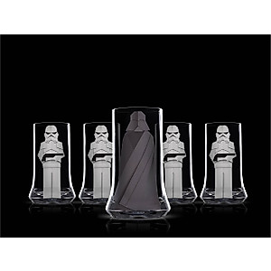 JoyJolt Star Wars Merchandise Beware The Darkside, Darth Vader™ Crystal Highball Glasses Set of 2 (18.5oz) Star Wars Glass Tumbler. Juice, Water Glasses, Mixed Drink Glasses, High Baller Glasses