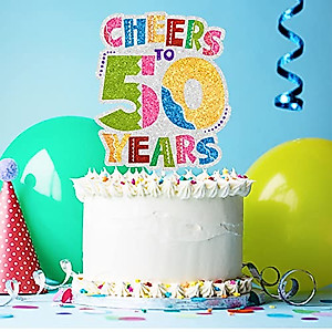 Picado theme cheers to the year cake topper - 50th birthday cheers party, or 50th anniversary party decoration - SugarGera