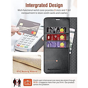 OCASE Compatible with Google Pixel 6A Wallet Case, PU Leather Flip Folio Case with Card Holders RFID Blocking Kickstand [Shockproof TPU Inner Shell] Phone Cover 6.1 Inch 2022 (Black)