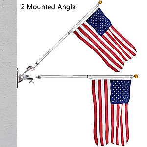 WAENLIR Two Position Stainless Steel Flag Pole Holder 1-1/4 inch, Heavy Duty and Rust Free Flag Mounting Bracket for House 1 1/4 inch (1.25 inch Inner Diameter)