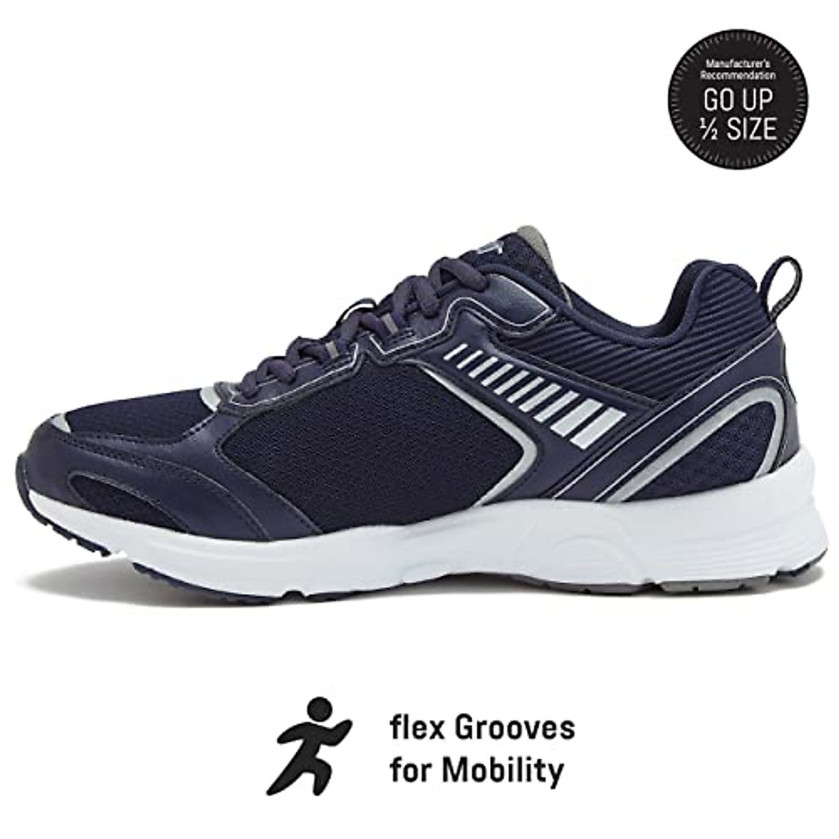 Avia Forte 2.0 Men’s Running Shoes, Lightweight Trail or Running Athletic Sneakers for Men - Navy Blue/Dark Grey/Silver Grey, 10 Extra Wide