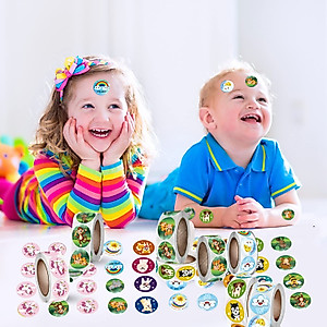 Kids Stickers Inspirational Stickers Rolls- 2000 Pcs MoCeYa Stickers for Kids Motivational Stickers for Toddler Weather Unicorn Pony Animal Dog 1" Diameter with Box