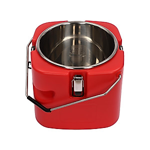 Insulated Soup Container, Commercial Food Warmer for Hot or Cold Food, 9.5L/2.5gal Hot Box for Catering, Stainless Steel Leakproof Lid Insulated Soup Container, with 4 Buckles & Handles & Lid