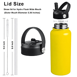 Aoitoque Straw Lid for Hydro Flask Wide Mouth, Lids with Straw for Hydro Flask 18oz 32oz 40oz Wide Mouth, Lids for Hydroflask Wide Mouth Straw Lid Top Straw Cap Hydroflask Wide Mouth Lid