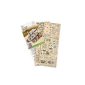 UGEARS Science STEM Mars Rover, DIY Engineering Activity, STEAM School Project, Mechanical Wooden Puzzle, Eco Building 3D Toy, Educational Gift for Kids & Teen, Boy Girl, Self-Assembly Craft Kit