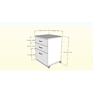 3-Drawer Mobile Filing Cabinet from Nexera, Natural Maple
