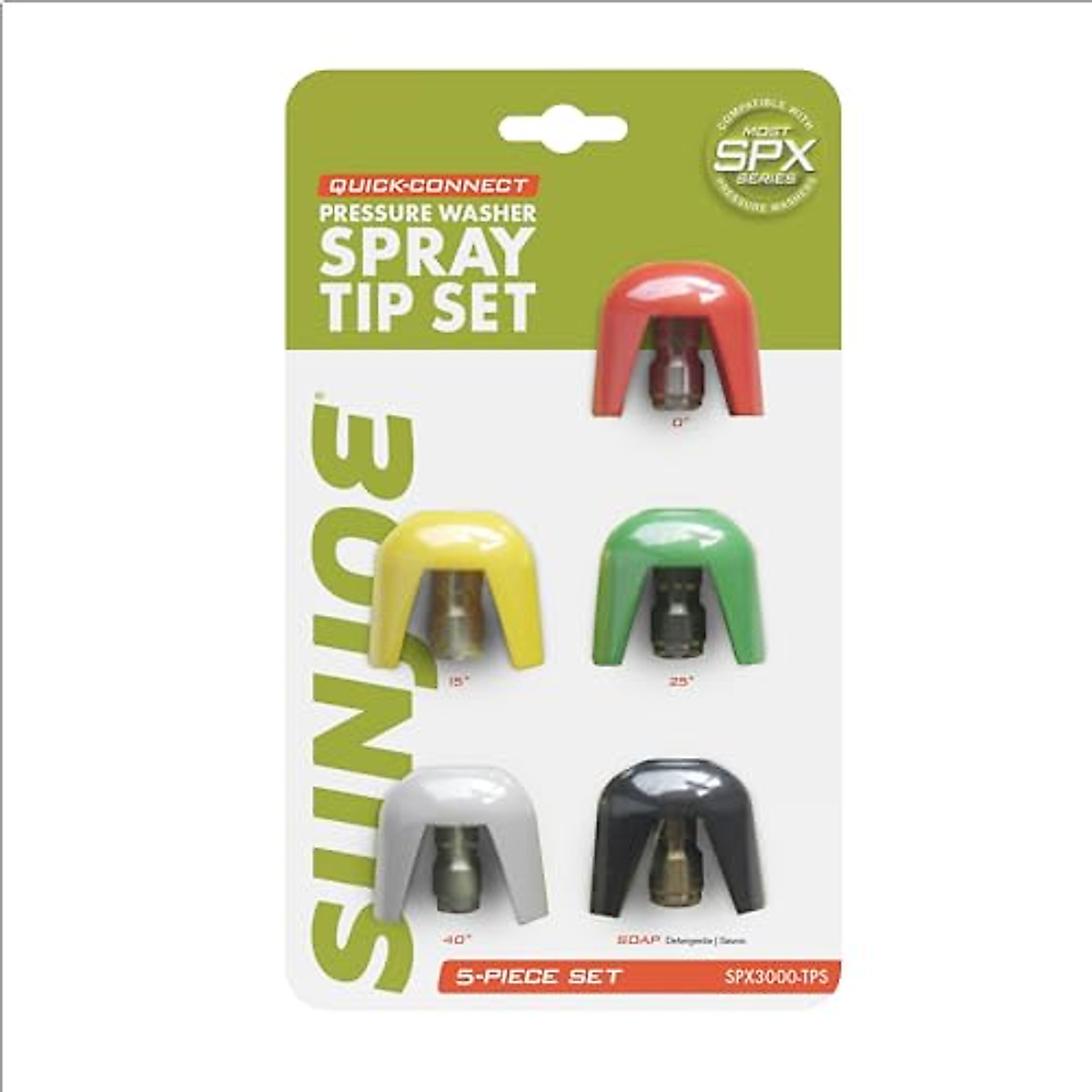 Sun Joe SPX3000-TPS 5-Piece Quick-Connect Spray Tip Set for SPX 3000 Series + Universal Pressure Washers
