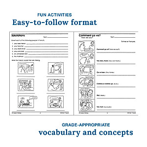 The 100+ Series: French Workbook, Grades 6-12 French Book Covering Alphabet Letters, Numbers, and Vocabulary, French Language Learning Reproducible Activities, Classroom or Homeschool Curriculum
