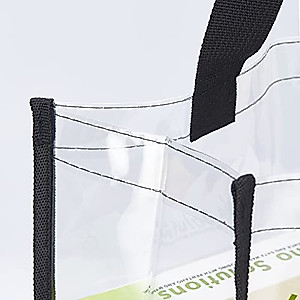 HAOGUAGUA 2-Pack Clear Tote Bag Stadium Approved 12x12x6, Transparent See Through Clear Tote Bag for Work, Sports Games, Concerts, Beach (Black)