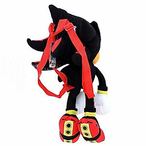 Sonic The Hedgehog Doll Plush Backpack - Shadow Backpack Black (24 Inch)