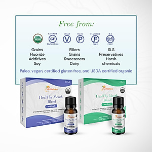 OraWellness Healthy Mouth Blend Organic Toothpaste & Mouthwash Alternative Tooth Oil, Natural Mouth Rinse for Healthy Teeth & Gums for Women, Men and Kids, Pack of 1