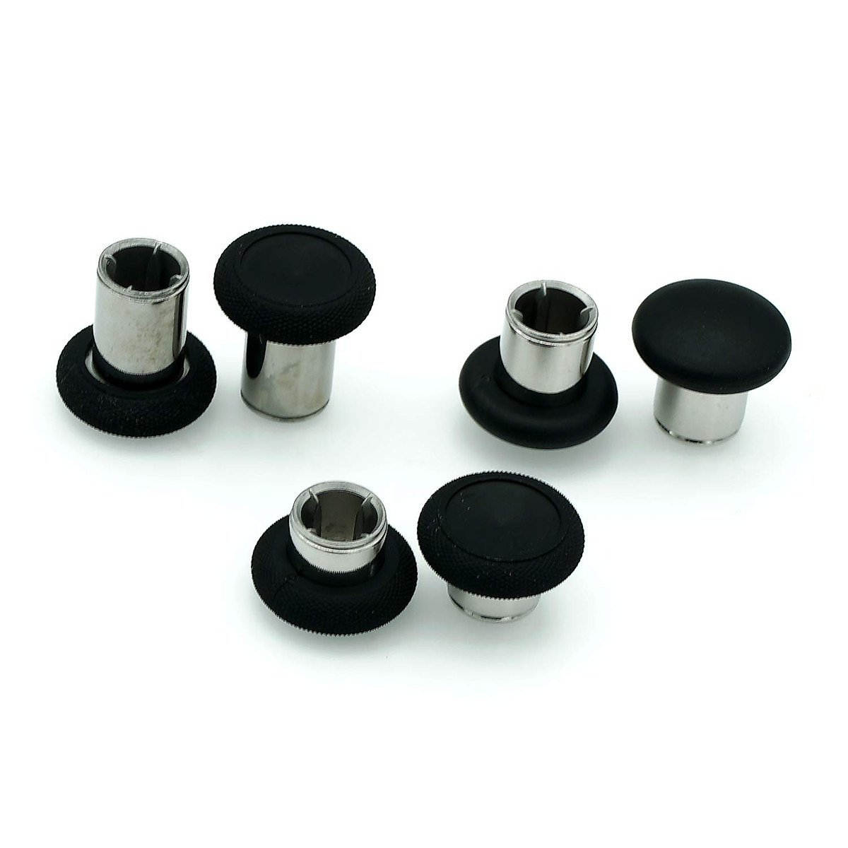 PartEGG Original 6 in 1 Replacement Swap Thumbsticks Set for Xbox One Elite Controller/PS4 DualShock 4 Controller/Xbox One Controller Analog Stick Black