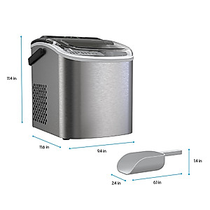 VUJBJBN Quick Cube Ice Machine，26lbs/24hrs Portable Countertop Cubed Ice Maker