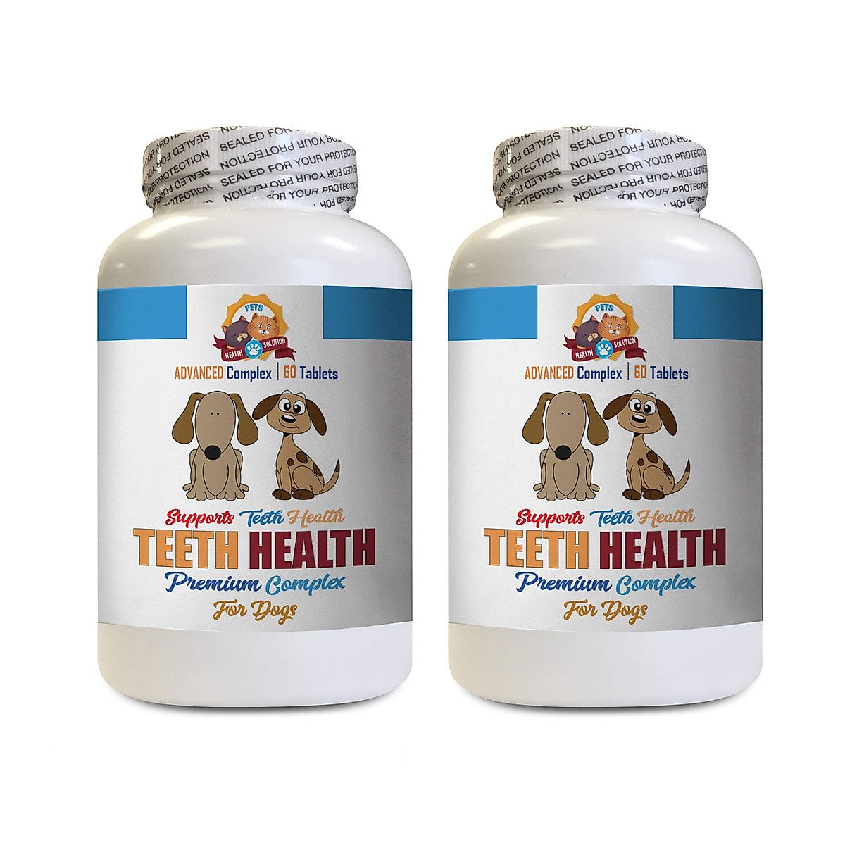 Dog Dental Treats Large Breed - Dog Teeth Health Care - Advanced Complex - Eliminate Bad Breath Plaque Build UP - Healthy Gums - Vitamin b12 for Dogs - 120 Tablets (2 Bottles)