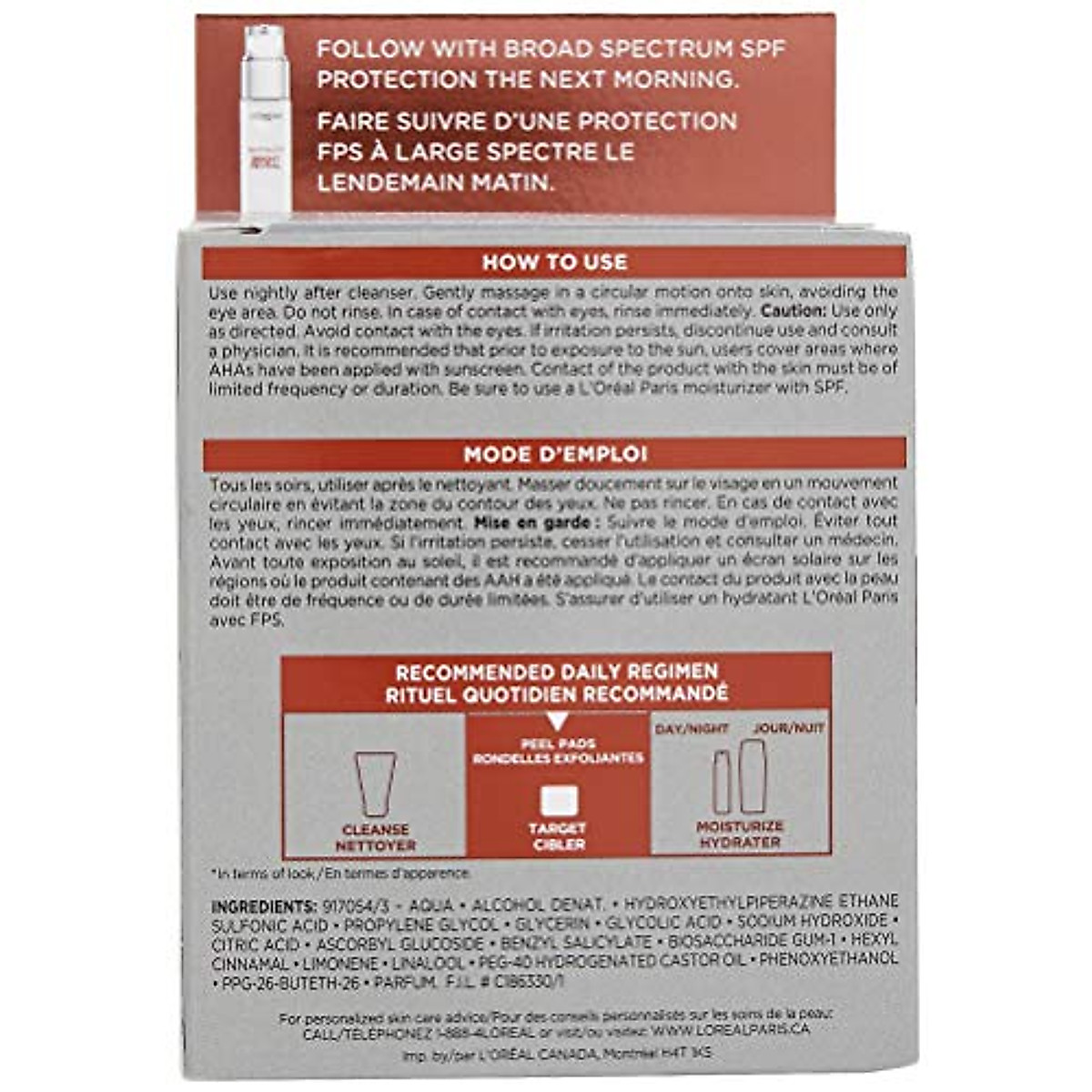 L'Oréal Paris Revitalift Bright Reveal Anti-Aging Exfoliating Peel Pads with Glycolic Acid, Reduce Wrinkles & Brighten Skin, 30 Count (Pack of 1)