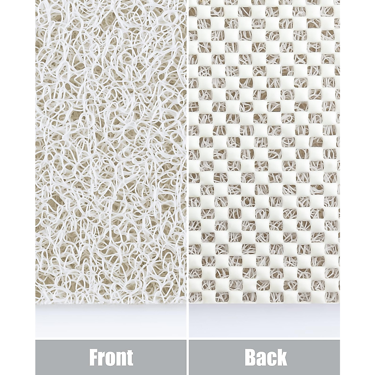 OTHWAY Shower Mat Non Slip without Suction Cups, Quick Drying Bathtub Mat Non Slip for Shower Bathroom, PVC Loofah Shower Mat for Wet Areas (White, 16" x 24")