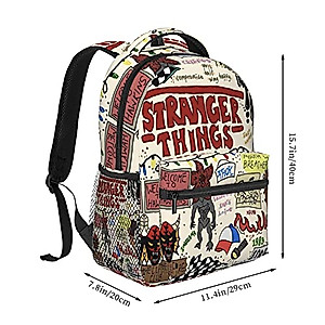 YJZINING Stranger Backpack Large Capacity Portable Laptop Backpack Outdoor Travel Durable Alphabet Backpack For Boys Girls (Style-6, One Size)