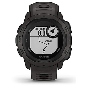 Garmin 010-02064-00 Instinct, Rugged Outdoor Watch with GPS, Features Glonass and Galileo, Heart Rate Monitoring and 3-Axis Compass, Graphite