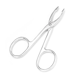 Motanar 2 Pieces Tweezers Scissor Handle Straight Tip Scissor Shaped Eyebrows Tweezers for Hair Plucker Remover Facial Hair Eyebrows Care (Silver)