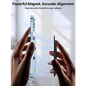 TopMade for Magsafe Wallet, Magnetic Wallet Card Holder for iPhone 16/16 Pro, iPhone 15/14/13/12 Series, Leather Magnetic Phone Wallet with Powerful Magnet, RFID Blocking, Fit 4 Cards, Black