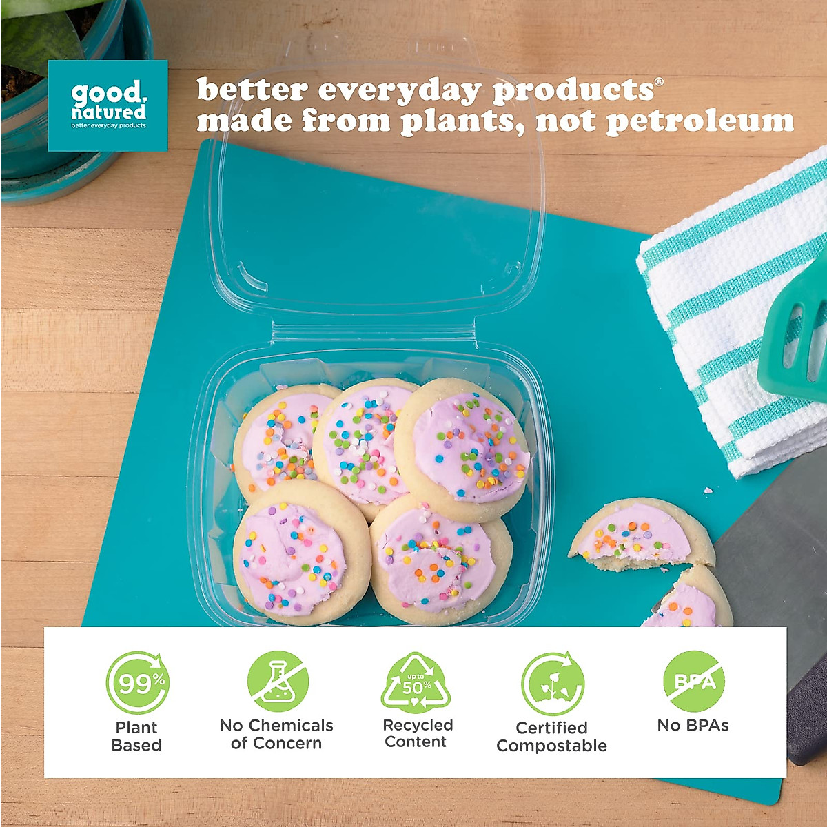 GoodGuard® Pack of 260-16 oz. Multi-Purpose Clamshell Tamper Evident Food Packaging, Crystal Clear - Food Storage Container with Lids