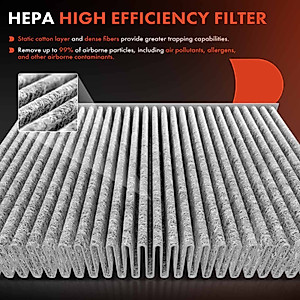A-Premium 2-PC Cabin Air Filter with Activated Carbon Compatible with Toyota, Dodge & Pontiac Models - Tacoma 2005-2023, Dart 2013-2016, Vibe 2003-2008