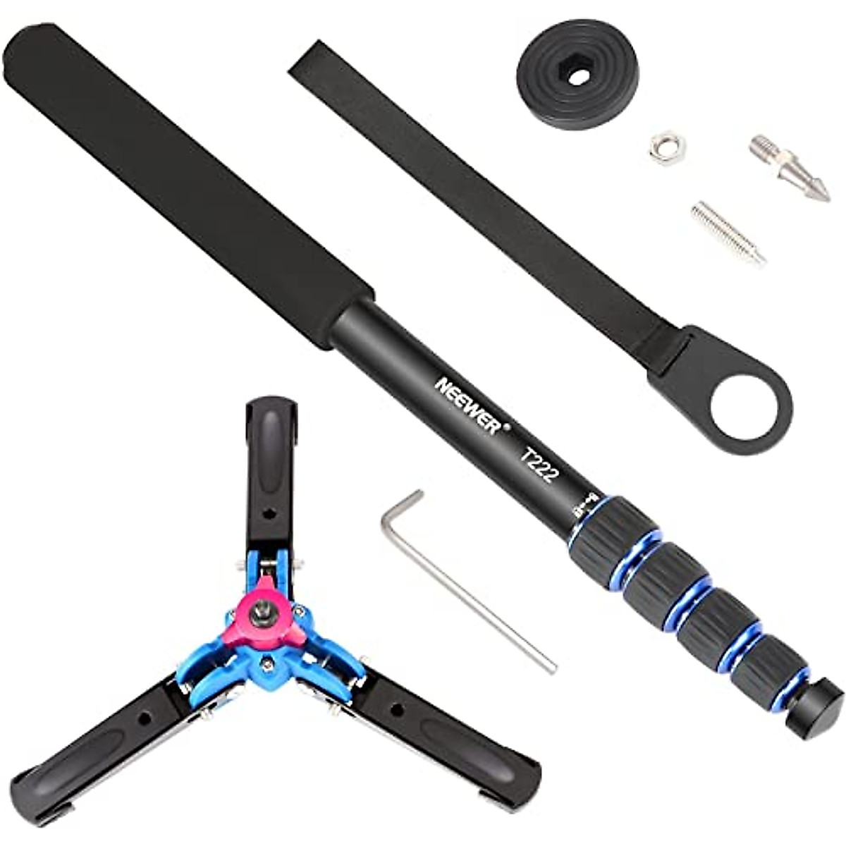 Neewer Extendable Camera Monopod with Removable Foldable Tripod Support Base:Aluminum Alloy,20-66 inches/52-168 Centimeters for Canon Nikon Sony DSLR Cameras,Payload up to 11 pounds/5 kilograms