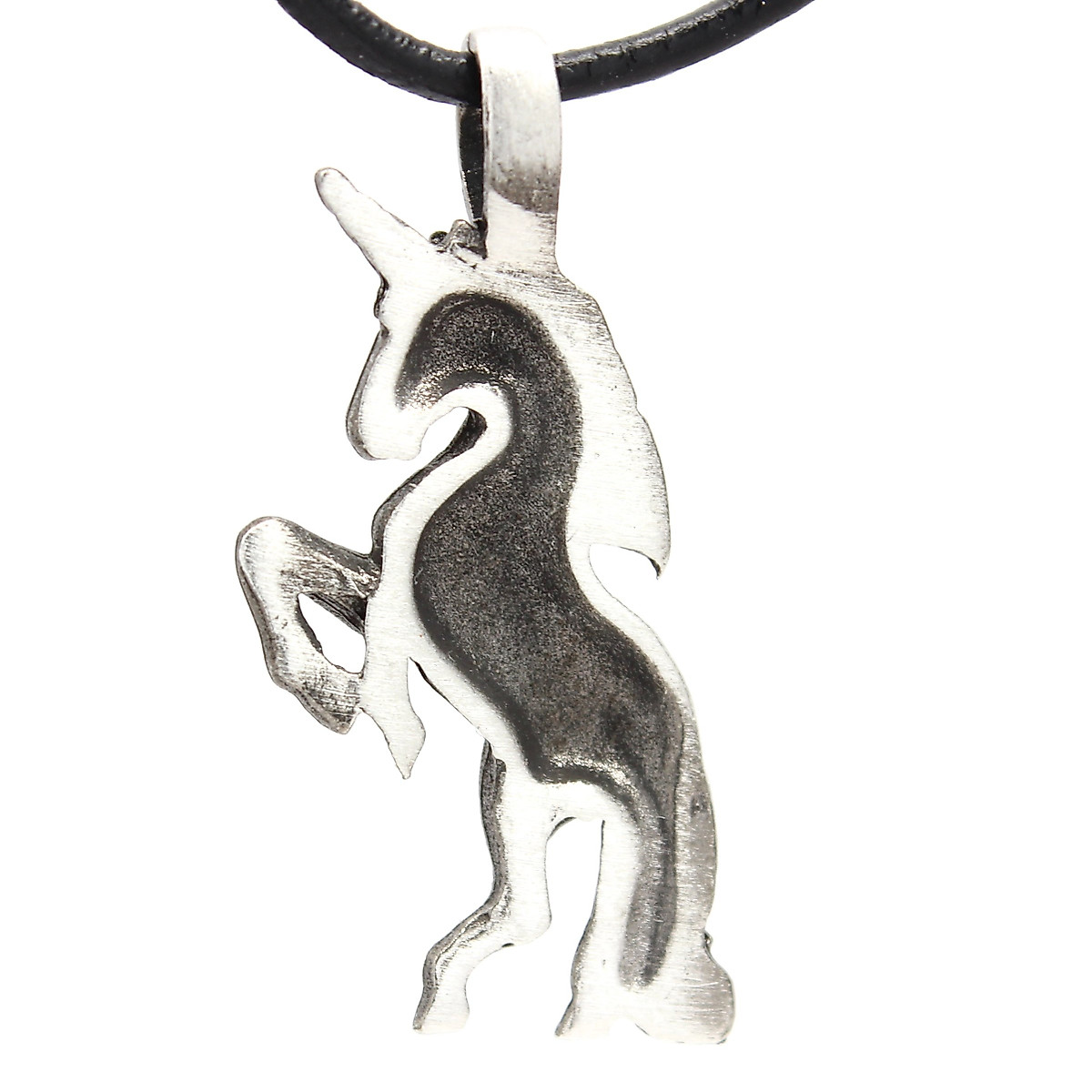 Trilogy Jewelry Pewter Mystical Unicorn Pendant on Leather Necklace