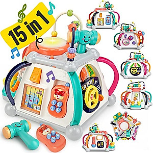 Toys for 1 Year Old Boy Birthday Gift, 15-in-1 Activity Cube Toys for 1 + Year Old Boy Baby Toys 6 to 12 Months One Year Old Boy Birthday Gift 1 Year Old Infant Toys 6 Month Old Baby Toys 12-18 Months