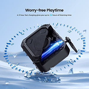 CHIFENCHY 2 Packs Golf Speaker with Magnetic, Portable Loud Stereo Sound for Golf Cart 24H Playtime, TWS Pairing, Golf Gifts for Men, Rugged Outdoor/Shockproof/Waterproof Wireless Speaker