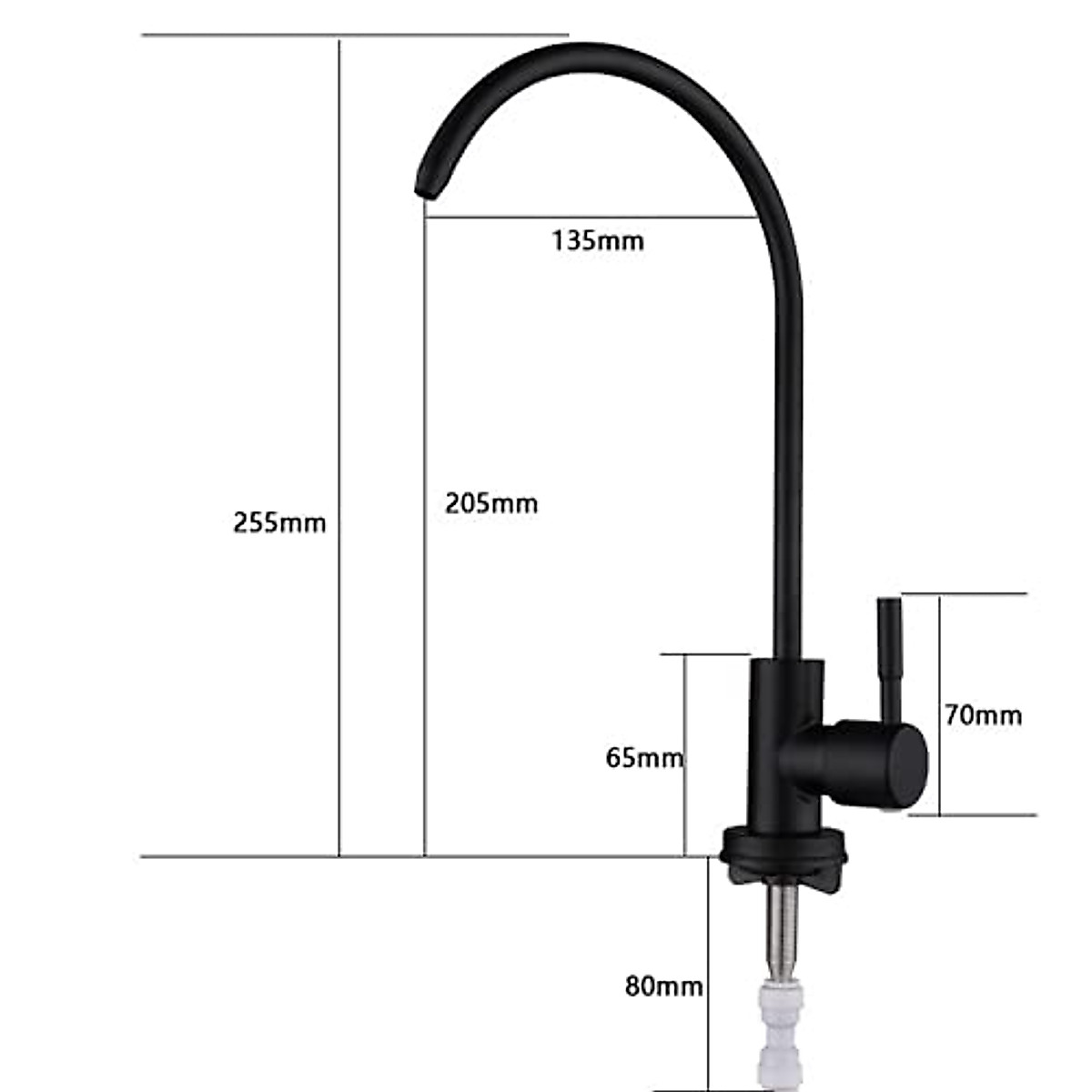 HOMCBEC Lead-Free Reverse Osmosis Faucet Drinking Water Filter Faucet Stainless Steel 304 Kithen Sink Faucet (Matte Black)