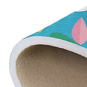 ALAZA Tropical Jungle Leaf Flamingo Bird Palm Tree Non Slip Area Rug 5' x 7' for Living Dinning Room Bedroom Kitchen Hallway Office Modern Home Decorative