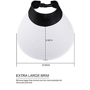 2 Pieces Sun Visor Hats Wide Brim Visor Hats Adjustable Large Brim Summer Beach Caps for Women (Color Set 3)